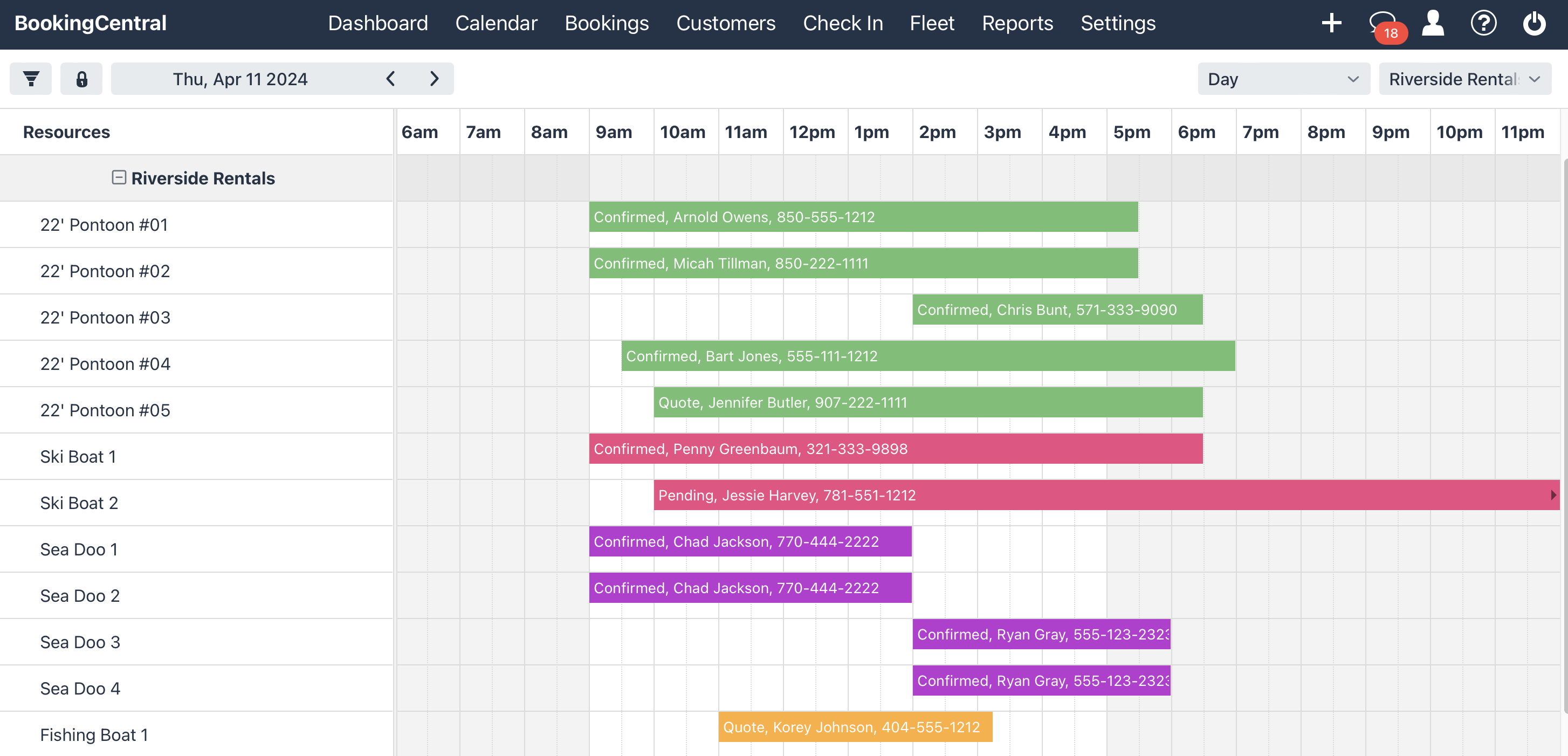 Options for Managing Bookings from the Calendar – BookingCentral